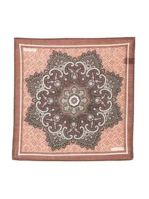 Tagliatore Medallion-print Pocket Scarf - Brown