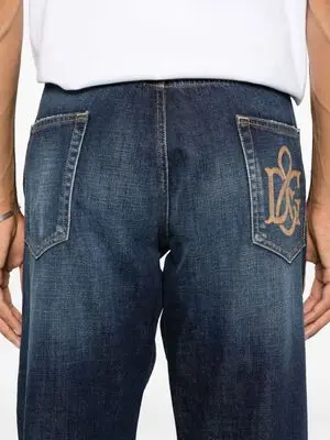 Dolce & Gabbana Logo Embroidered Jeans