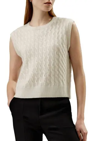 Lilysilk Cashmere Knit Vest - White