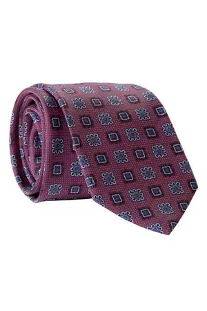 ELIZABETTA Elizabetta Trento Silk Jacquard Neck Tie Raspberry