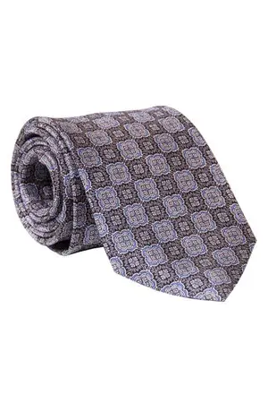 ELIZABETTA Elizabetta Veneto Extra Long Printed Neck Tie Smoke