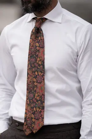 ELIZABETTA Calvino Extra Long Printed Neck Tie