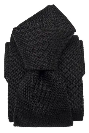 ELIZABETTA Silk Grenadine Neck Tie - Black