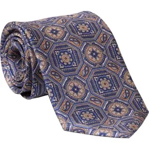 ELIZABETTA Mantova Extra Long Printed Neck Tie - Blue