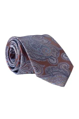 ELIZABETTA Elizabetta Cortina Silk Jacquard Neck Tie Copper