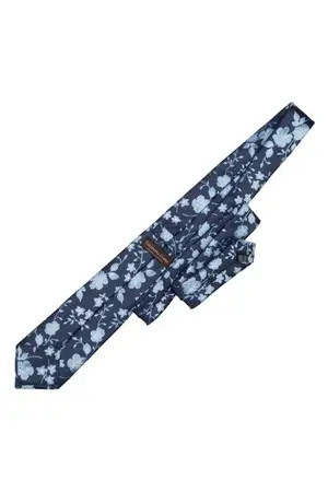 ELIZABETTA Silvio Silk Jacquard Neck Tie - Navy