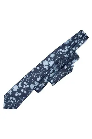ELIZABETTA Silvio Silk Jacquard Neck Tie - Navy