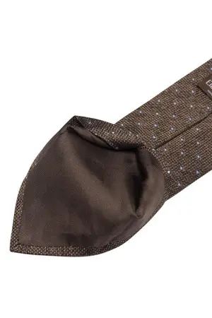 ELIZABETTA Mattei Silk Grenadine Neck Tie - Brown