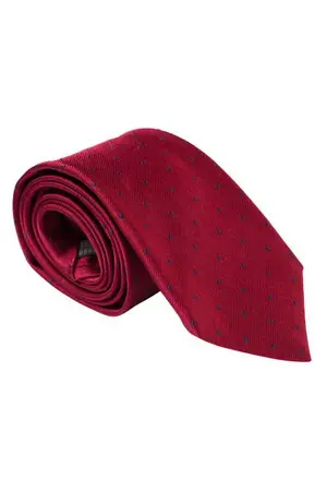 ELIZABETTA Pisa Extra Long Silk Jacquard Neck Tie - Burgundy