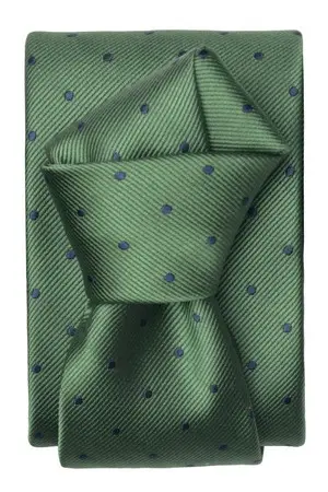 ELIZABETTA Elizabetta Pisa Extra Long Silk Jacquard Neck Tie Green