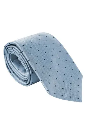 ELIZABETTA Pisa Extra Long Silk Jacquard Neck Tie - Sky Blue