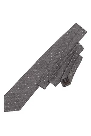 ELIZABETTA Matteiextra Long Silk Grenadine Neck Tie - Grey