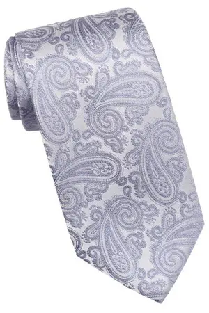 ELIZABETTA Elizabetta Soave Silk Jacquard Paisley Neck Tie Periwinkle
