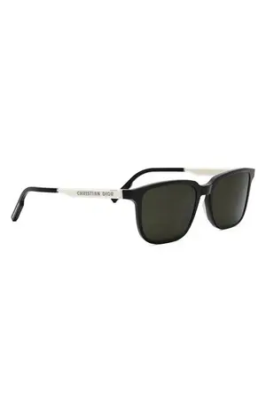 Dior Tag Su 56mm Square Sunglasses - Black/other/green
