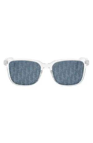 Dior DIOR Tag SU 56mm Square Sunglasses Crystal/other/blu Mirror