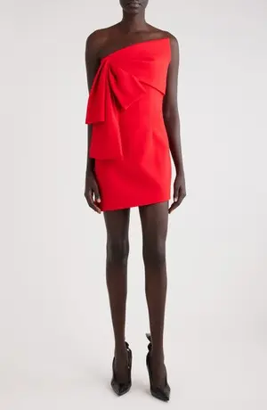 Givenchy Big Bow Asymmetric Strapless Dress