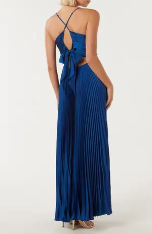 EVER NEW Geri Pleated Maxi Dress - Sapphire Blue