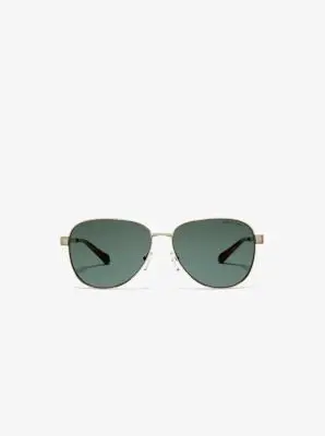 Michael Kors Biarritz Aviator Sunglasses - Gold