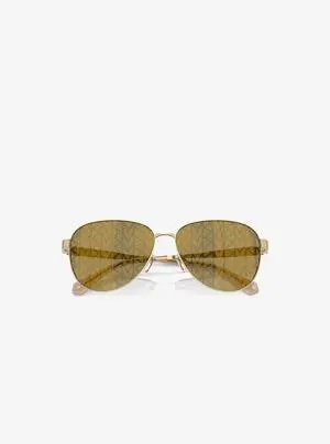 Michael Kors Biarritz Aviator Sunglasses - Gold