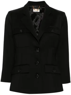 Elisabetta Franchi Multi-pocket Twill Blazer