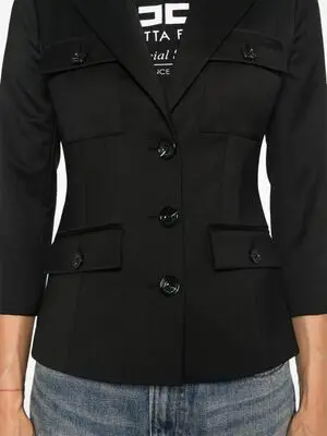 Elisabetta Franchi Multi-pocket Twill Blazer