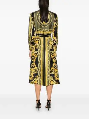 Versace La Coupe Des Dieux Silk Shirt Dress - Black