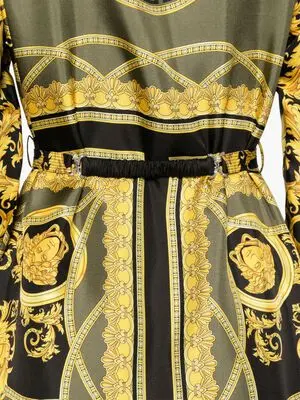 Versace La Coupe Des Dieux Silk Shirt Dress - Black