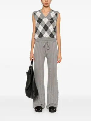 TWINSET Cable-knit Flared Trousers