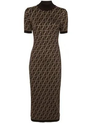 Fendi Ff-jacquard Midi Dress