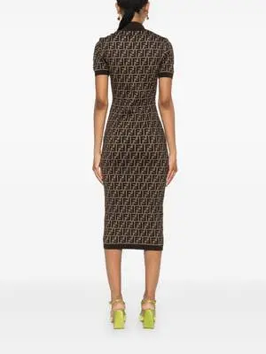 Fendi Ff-jacquard Midi Dress