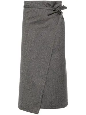 Sofie D'hoore Wrap Midi Skirt - Grey