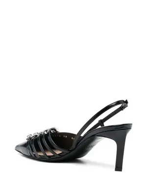 Gucci 65mm Leather Slingback Pumps - Black