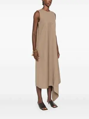 UMA WANG V-back Draped Dress - Brown