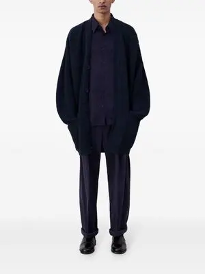 LEMAIRE Ribbed Cardigan - Blue