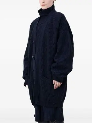 LEMAIRE Ribbed Cardigan - Blue