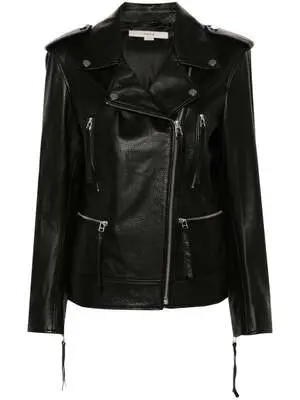 Remain Birger Christensen Leather Biker Jacket - Black