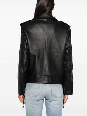Remain Birger Christensen Leather Biker Jacket - Black