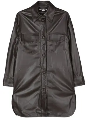 Stella McCartney Faux-leather Overshirt - Brown