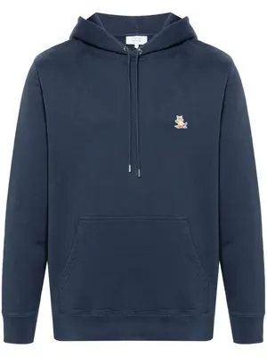 Maison Kitsuné Fox Head Cotton Hoodie - Blue