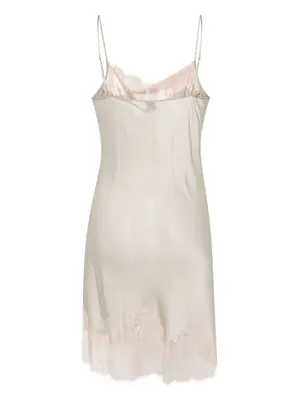 Carine Gilson Calais-caudry Lace-trim Silk Slip Dress