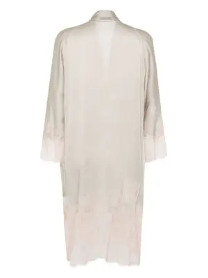 Carine Gilson Calais-caudry Lace-trim Silk Robe
