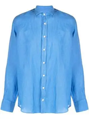HACKETT Logo-embroidered Linen Shirt