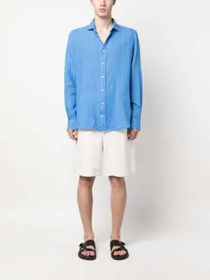 HACKETT Logo-embroidered Linen Shirt