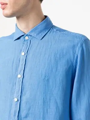 HACKETT Logo-embroidered Linen Shirt