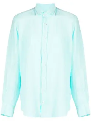 HACKETT Logo-embroidered Linen Shirt