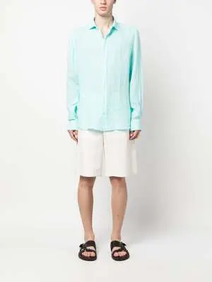 HACKETT Logo-embroidered Linen Shirt