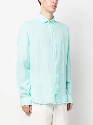 HACKETT Logo-embroidered Linen Shirt