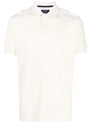 HACKETT Logo-embroidered Cotton Polo Shirt - Neutrals