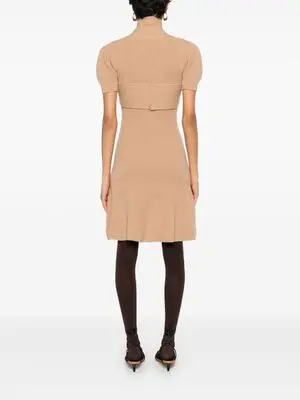 PATOU Wrap-front Mini Dress - Neutrals