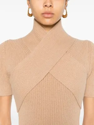 PATOU Wrap-front Mini Dress - Neutrals